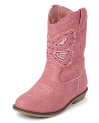 Girls Embroidered Butterfly Cowgirl Boots - Country Charm - PINK | Gymboree