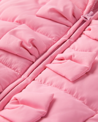Girls Long Sleeve Bow Ruffle Puffer Jacket - Tiny Dancer - PINK ...