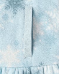 Girls Long Sleeve Snowflake Fleece Half Zip Pullover - Little ...