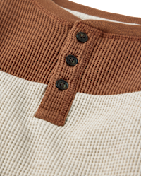 Boys Long Sleeve Colorblock Henley Top - Little Snowflake - BROWN ...