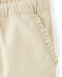Girls Ruffle Jogger Pants - Little Essentials - TAN | Gymboree