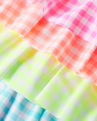 Girls Sleeveless Gingham Ruffle One Piece Swimsuit - Swim - WHITE ...