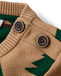 Boys Long Sleeve Intarsia Pine Tree Sweater - Royal Christmas - BROWN ...