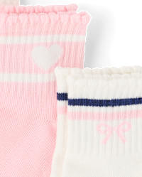 Girls Striped Bow Crew Socks 3-Pack - Club House - MULTI | Gymboree