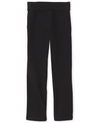 Girls Uniform Active Knit Foldover Waist Pants | The Children's Place ...