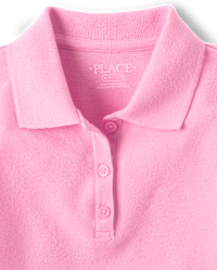 Girls Uniform Short Sleeve Pique Polo - PINK | The Children's Place
