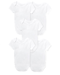 Baby Short Sleeve Bodysuit 5-Pack - WHITE | The Children's Place