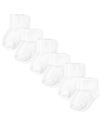 Baby And Toddler Triple Roll Socks 6-Pack - WHITE | The Children's Place