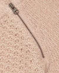 Girls Long Sleeve Zip Shoulder Open Knit Sweater