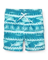 Toddler Boys North Shore Print Swim Trunks