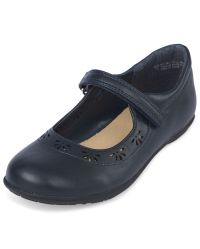 Girls Flower Cut Out Mary Jane Shoes