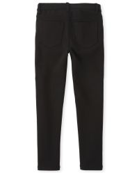 Girls Uniform Ponte Knit Pull On Jeggings | The Children's Place - BLACK