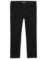 Girls Uniform Skinny Woven Chino Pants | The Children's Place - BLACK