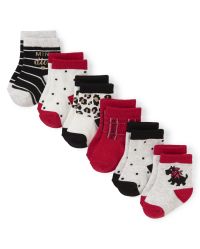 Baby Girls Metallic 'Mini Diva' Print Socks 6-Pack | The Children's Place