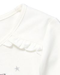 Baby And Toddler Girls Long Sleeve Embellished Graphic Ruffle Top