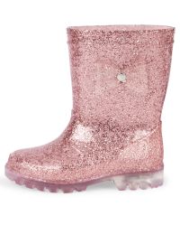 Toddler Girls Glitter Light Up Plastic Rain Boots