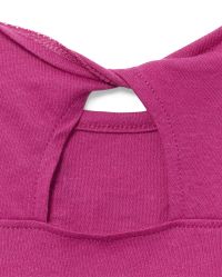 Girls Matchables Short Sleeve Twist Back Foil Graphic Top