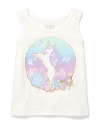 Baby And Toddler Girls Mix And Match Glitter Graphic Tank Top