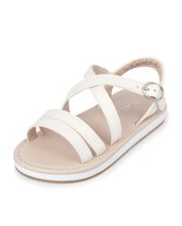 Toddler Girls Criss Cross Faux Leather Sandals | The Children's Place
