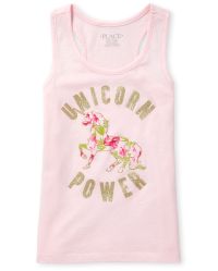 Girls Mix And Match Glitter Graphic Racerback Tank Top | The Children's ...