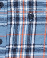 Baby And Toddler Boys Long Sleeve Plaid Cotton Twill Button Down Shirt