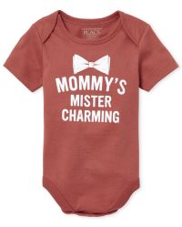 Baby Boys Short Sleeve 'Mommy's Mister Charming' Graphic Bodysuit ...