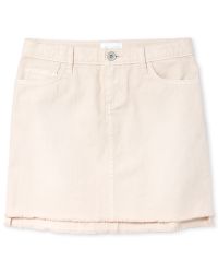 Girls Step Hem Denim Skirt | The Children's Place - SOFT ROSE