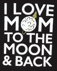 Baby And Toddler Boys Long Sleeve 'I Love Mom' Moon Graphic Tee