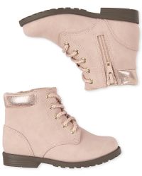 Toddler Girls Faux Leather Lace Up Boots