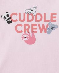 Baby And Toddler Girls Long Sleeve 'Cuddle Crew' Panda Koala And Sloth ...