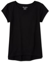 Girls Short Sleeve Basic Layering Tee