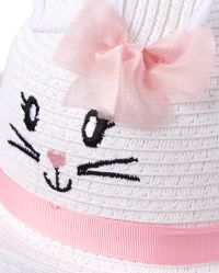 Baby Girls Easter Embroidered Bunny Matching Straw Hat | The Children's ...