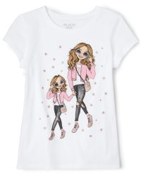 Girls Short Sleeve Mini Me Graphic Tee | The Children's Place - WHITE