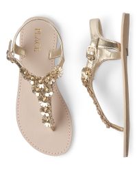 Girls Easter Metallic Studded And Glitter Flower Faux Leather Matching ...