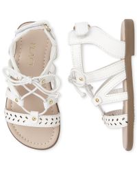 Toddler Girls Easter Laser Cut Studded Faux Leather Lace Up Matching ...