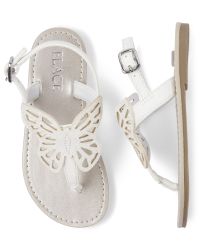Toddler Girls Easter Butterfly Faux Leather Matching T-Strap Sandals