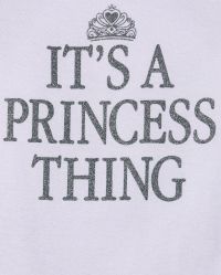Baby Girls Short Sleeve Glitter 'It's A Princess Thing' Graphic ...