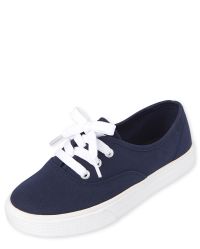 Girls Uniform Lace Up Canvas Sneakers | The Children's Place - NAVY