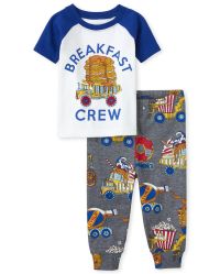 Baby And Toddler Boys Short Raglan Sleeve 'Breakfast Crew' Waffle And ...