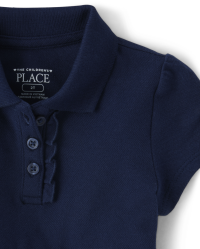 Toddler Girls Uniform Short Sleeve Tiered Pique Knit Polo Dress | The ...