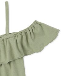 Girls Mix And Match Short Sleeve Ruffle Off Shoulder Top