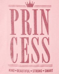 Girls Short Sleeve Glitter 'Princess Kind Beautiful Strong Smart ...