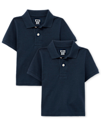 Baby And Toddler Uniform Short Sleeve Pique Polo 2-Pack - BLUE | The ...
