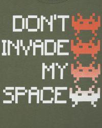 Boys Long Sleeve 'Don't Invade My Space' Video Game Graphic Tee