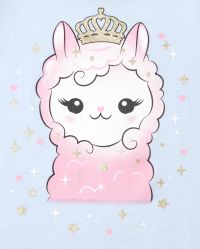 Baby And Toddler Girls Short Sleeve Llama Princess Graphic Tee | The ...