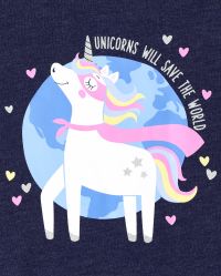 Baby And Toddler Girls Long Sleeve Unicorn Super Hero Graphic Tee | The ...