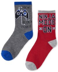 Boys Ninja Crew Socks 6-Pack