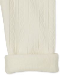 Toddler Girls Cable Knit Fleece Lined Knit Leggings - WHITE | The ...