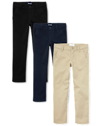 Girls Uniform Plus Twill Woven Skinny Chino Pants 3-Pack - MULTI | The ...