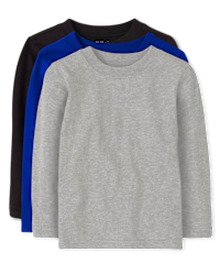 Baby And Toddler Boys Long Sleeve Basic Layering Tee 3-Pack - MULTI ...